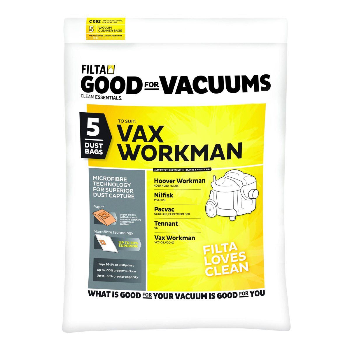 Vax/Pacvac Vacuum Bags 5 Pack - VJ Distributors